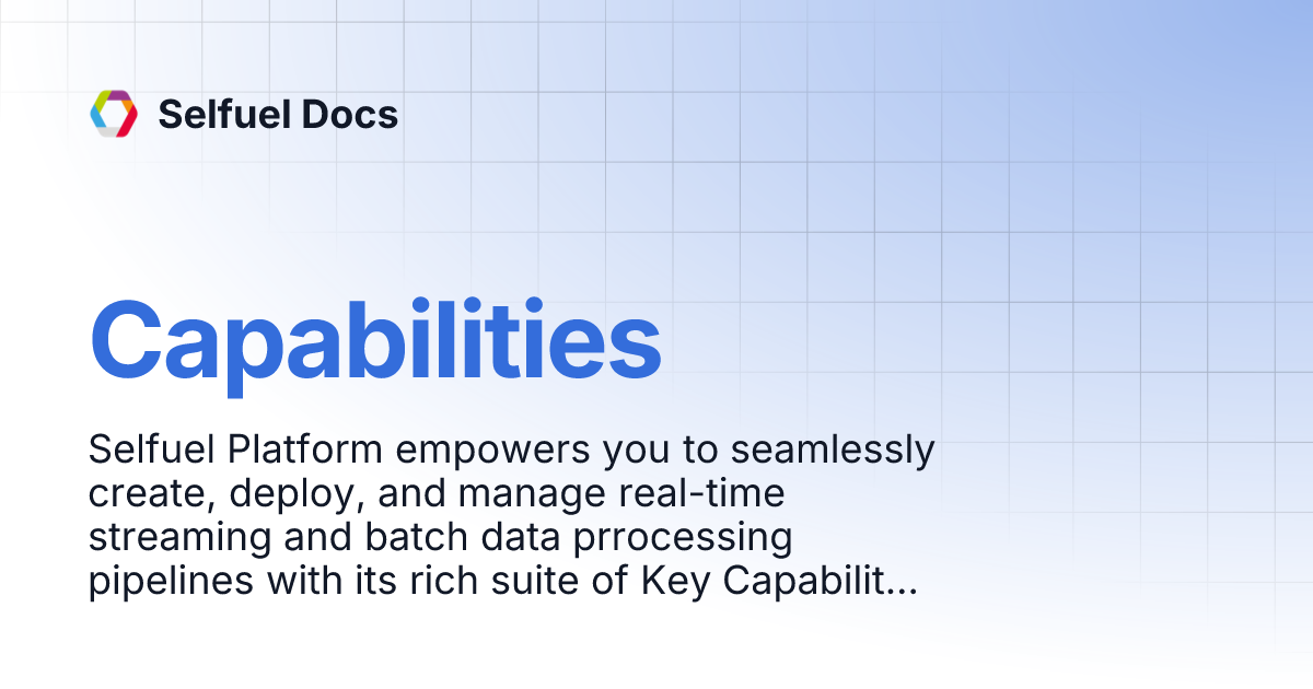 Capabilities | Selfuel Docs